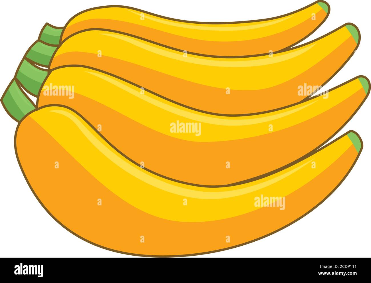 Cartoon bananas. Peel banana, yellow fruit and bunch of bananas ...