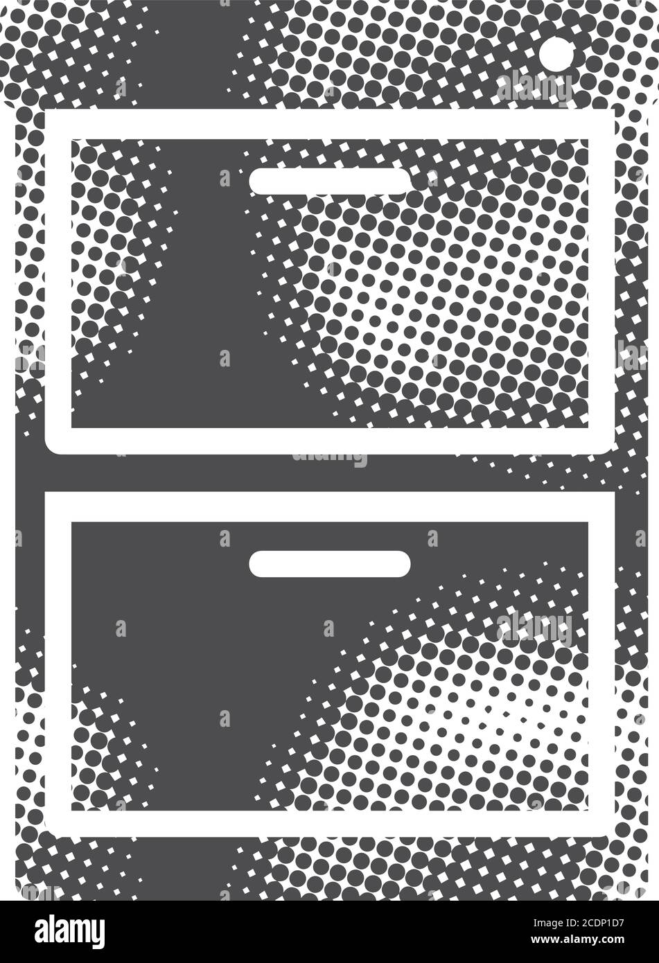 Office cabinet icon in halftone style. Black and white monochrome ...