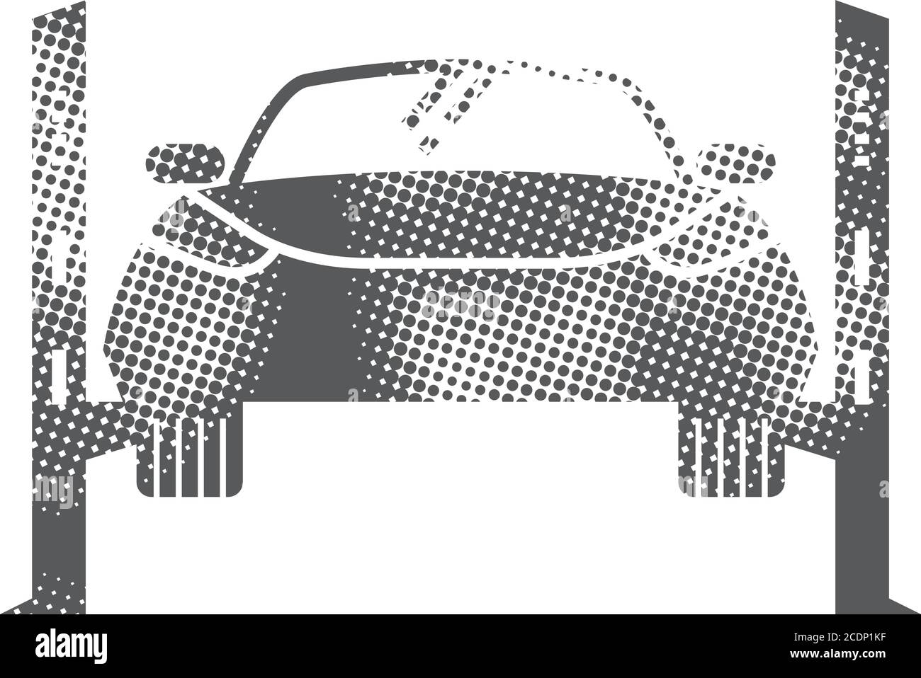 Car jump start icons in halftone style. Automotive vehicle maintenance ...