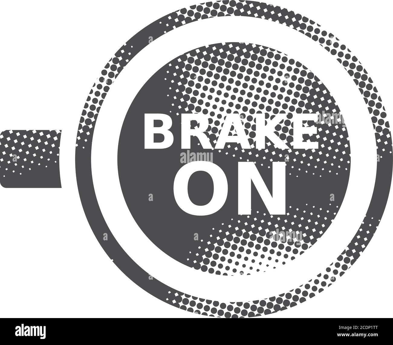 Race brake sign icon in halftone style. Black and white monochrome ...
