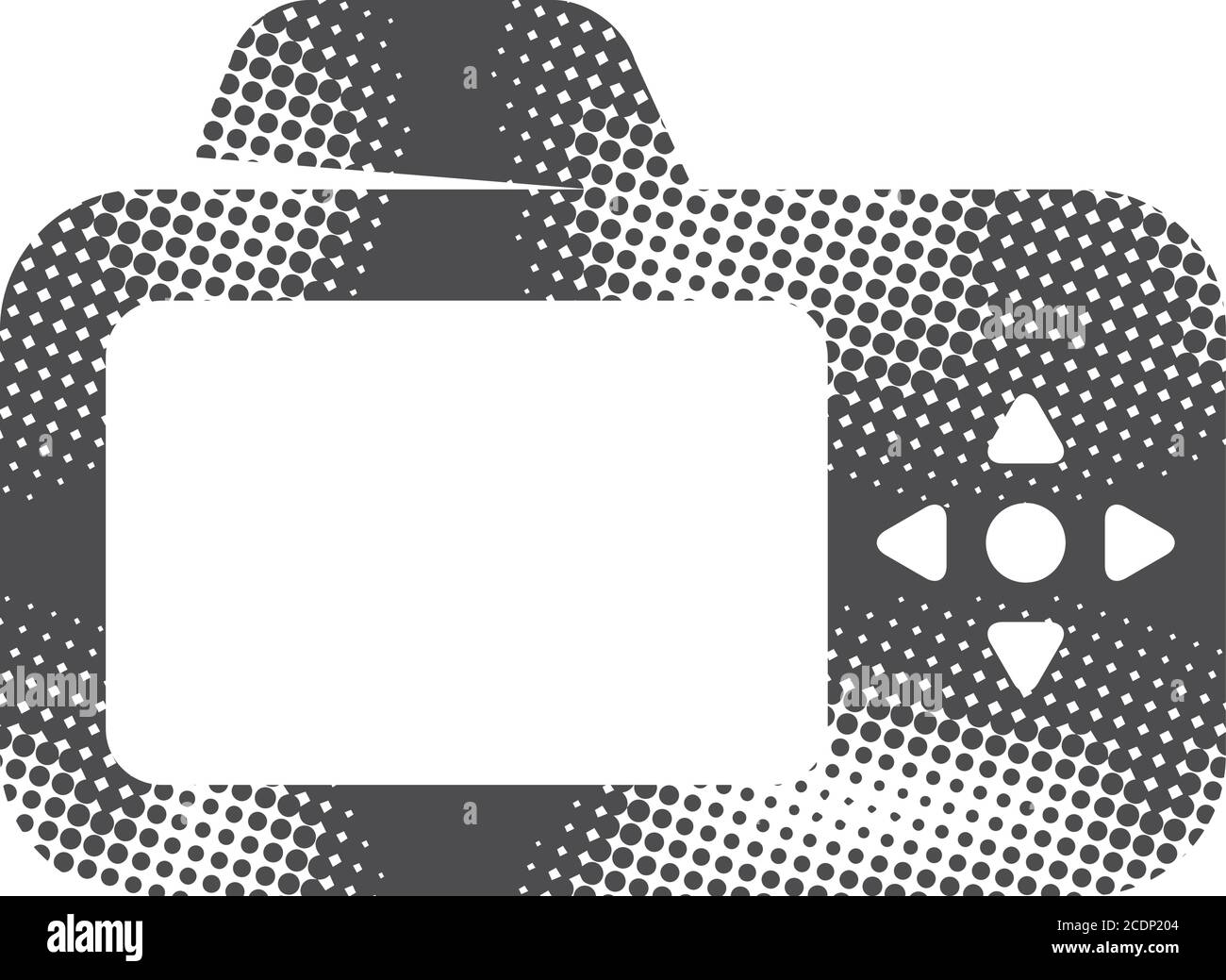Camera icon in halftone style. Black and white monochrome vector ...