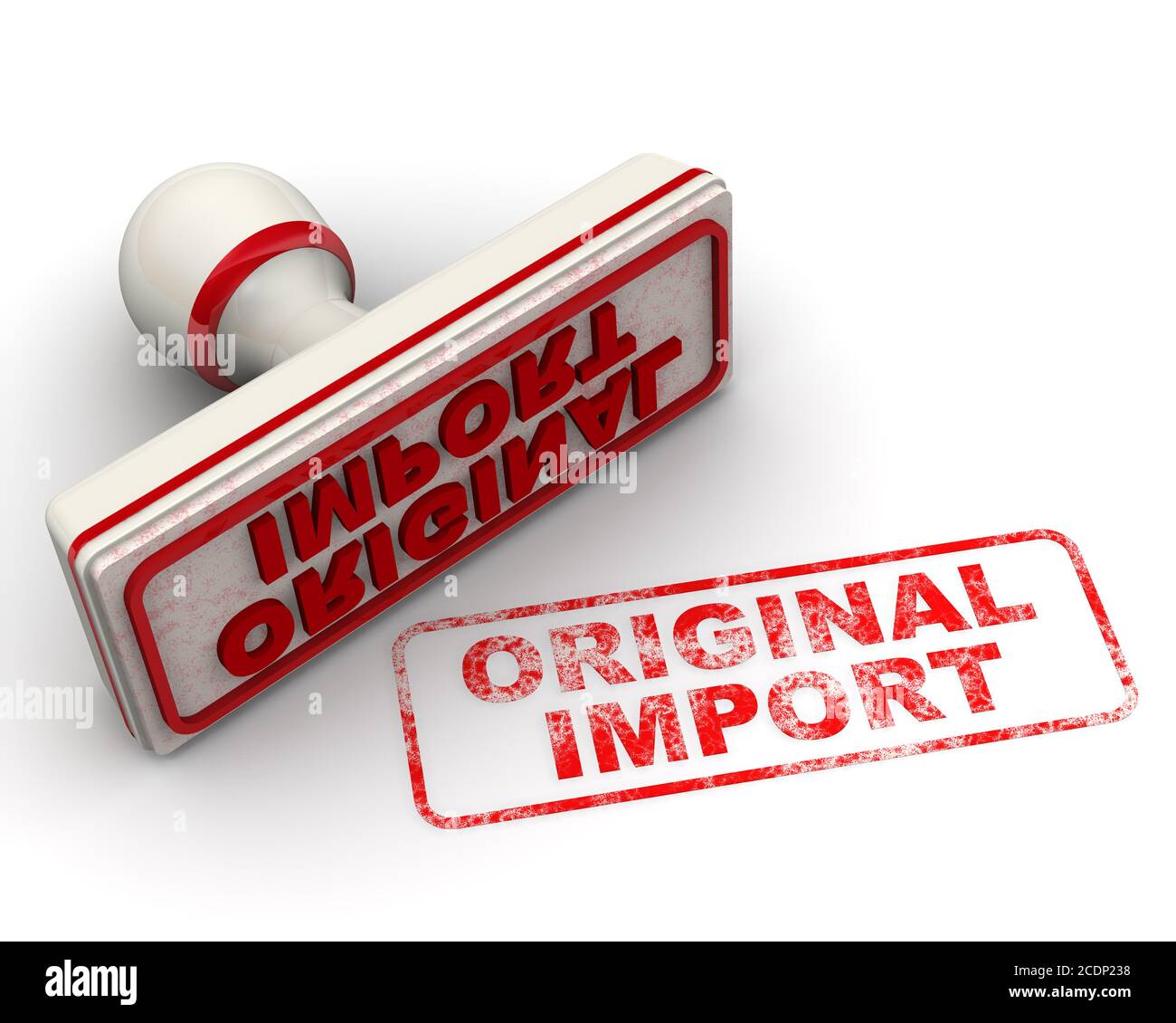Original import. The stamp and imprint. White stamp and red imprint ...