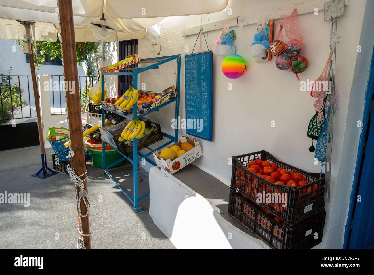 Traditional mini market at the centre fo Kiparissi,Laconia,Greece Stock ...