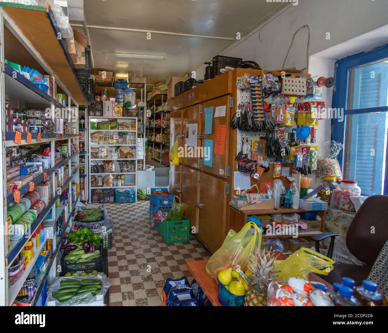 Traditional mini market at the centre fo Kiparissi,Laconia,Greece Stock ...