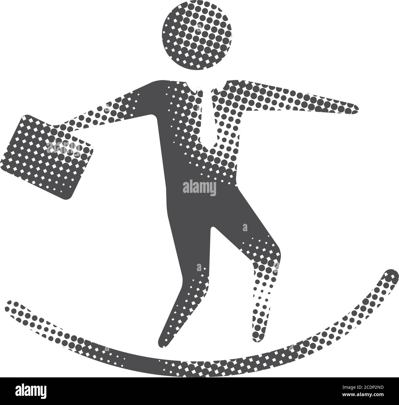 Businessman challenge icon in halftone style. Black and white ...