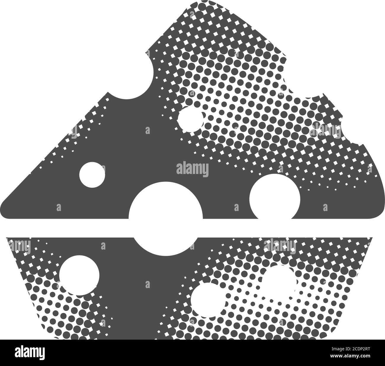 Cheese icon in halftone style. Black and white monochrome vector ...