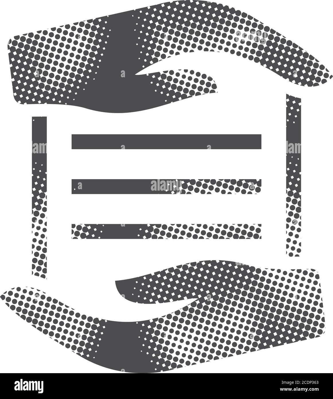 Data protection icon in halftone style. Black and white monochrome ...