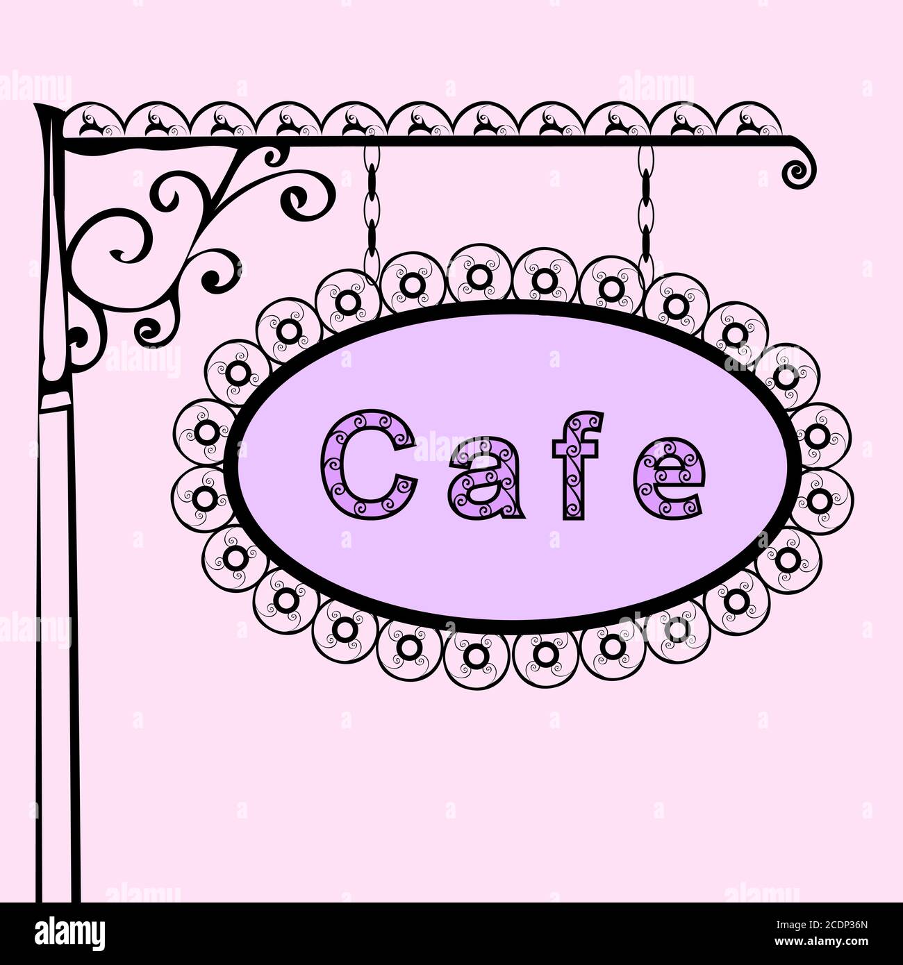cafe text on vintage street sign Stock Photo - Alamy