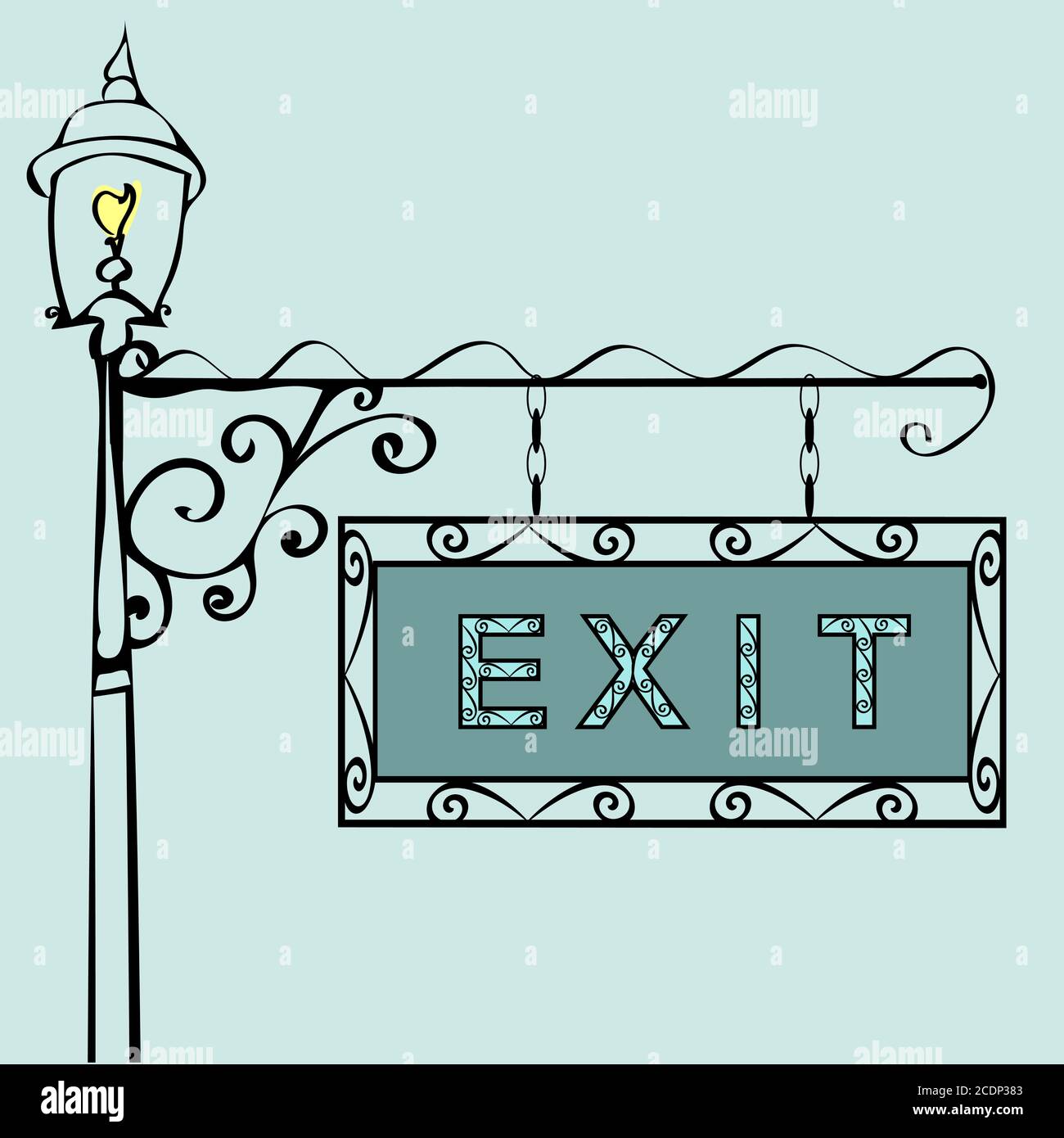 exit text on vintage street sign Stock Photo - Alamy