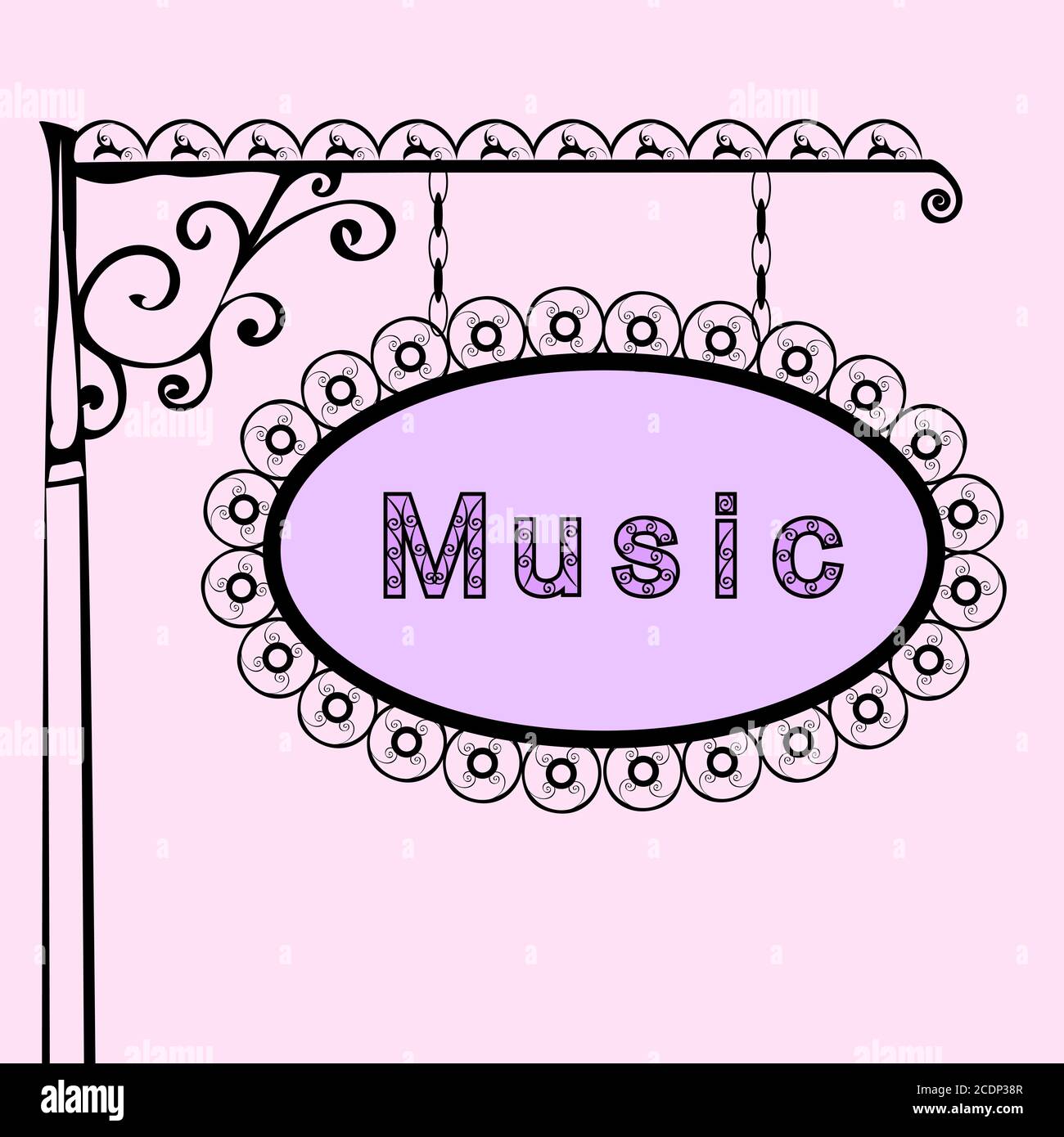 music text on vintage street sign Stock Photo - Alamy