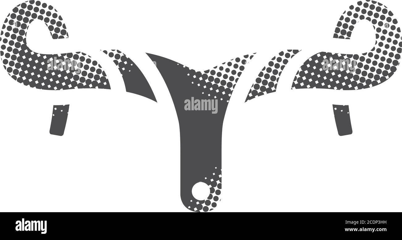 Bicycle drop bar icon in halftone style. Black and white monochrome ...