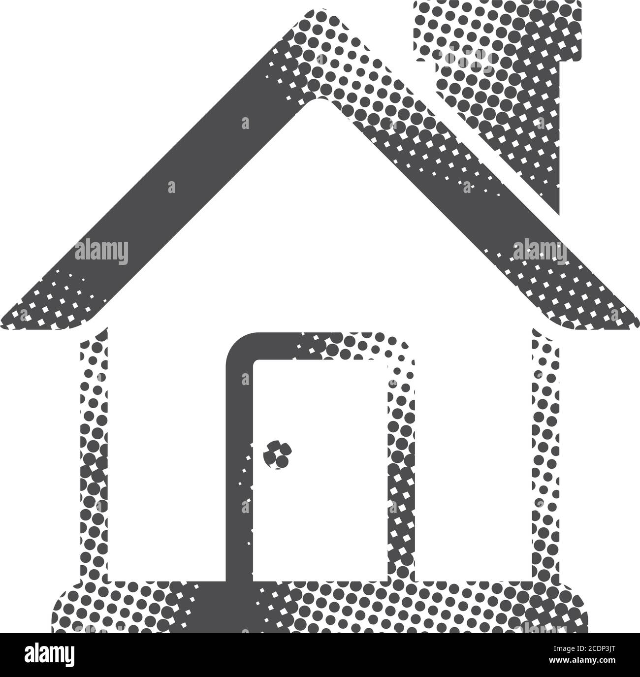 Home button icon in halftone style. Black and white monochrome vector ...