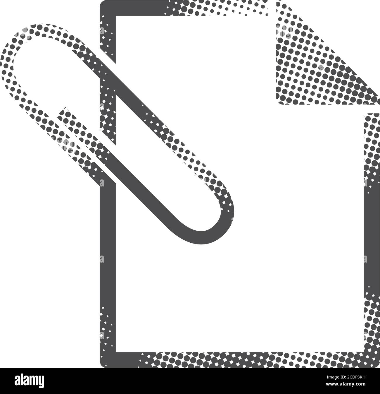 Attachment file icon in halftone style. Black and white monochrome ...
