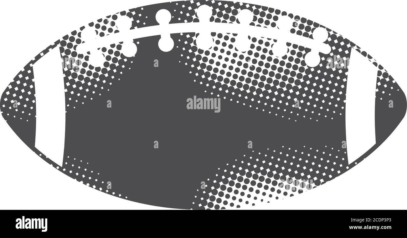 Football icon in halftone style. Black and white monochrome vector ...