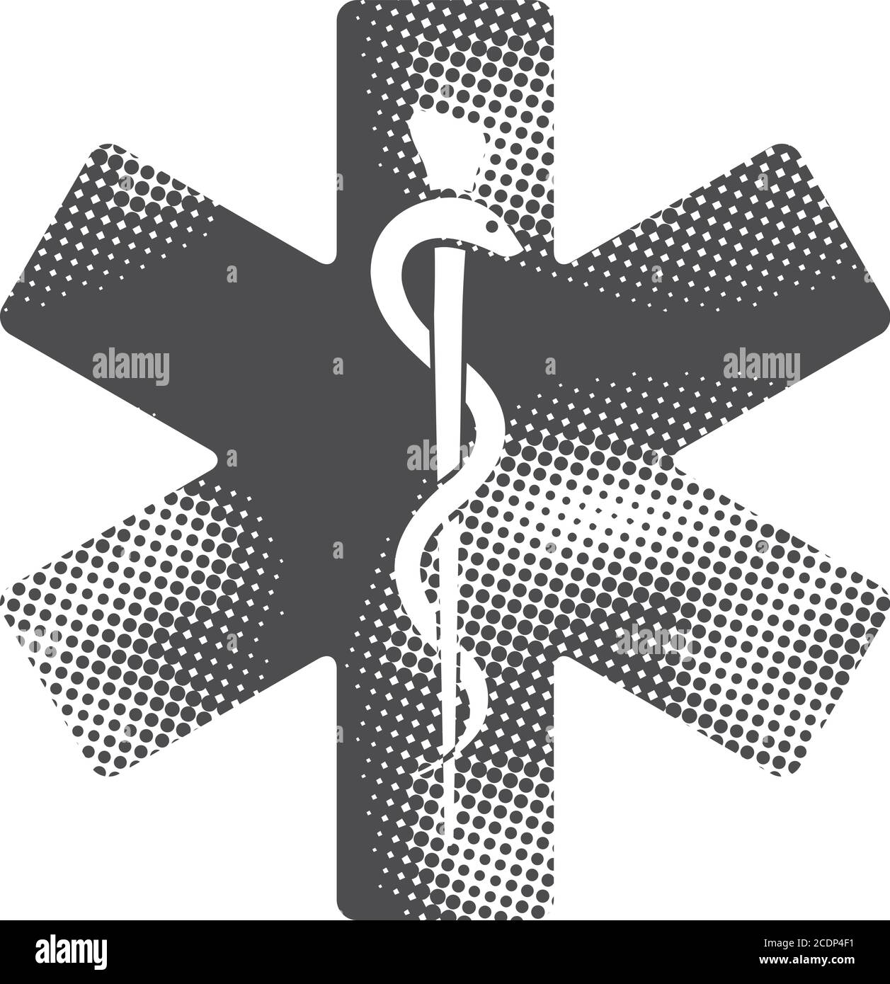 Medical symbol icon in halftone style. Black and white monochrome ...