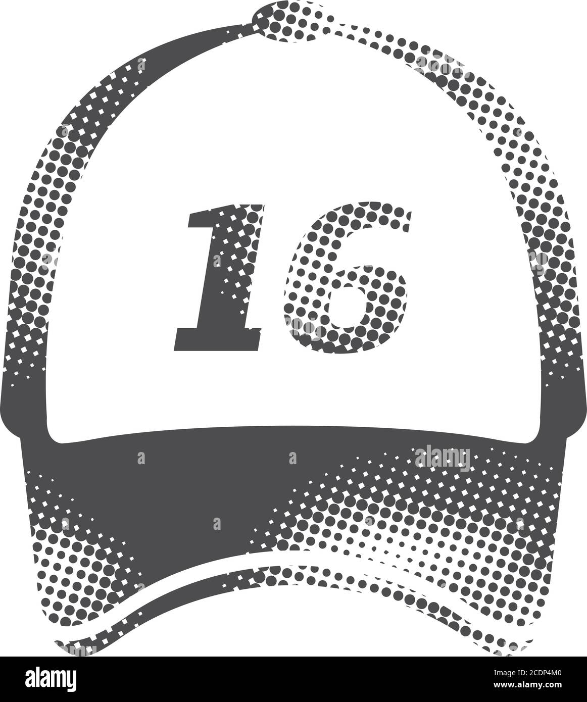 Sport hat icon in halftone style. Black and white monochrome vector ...