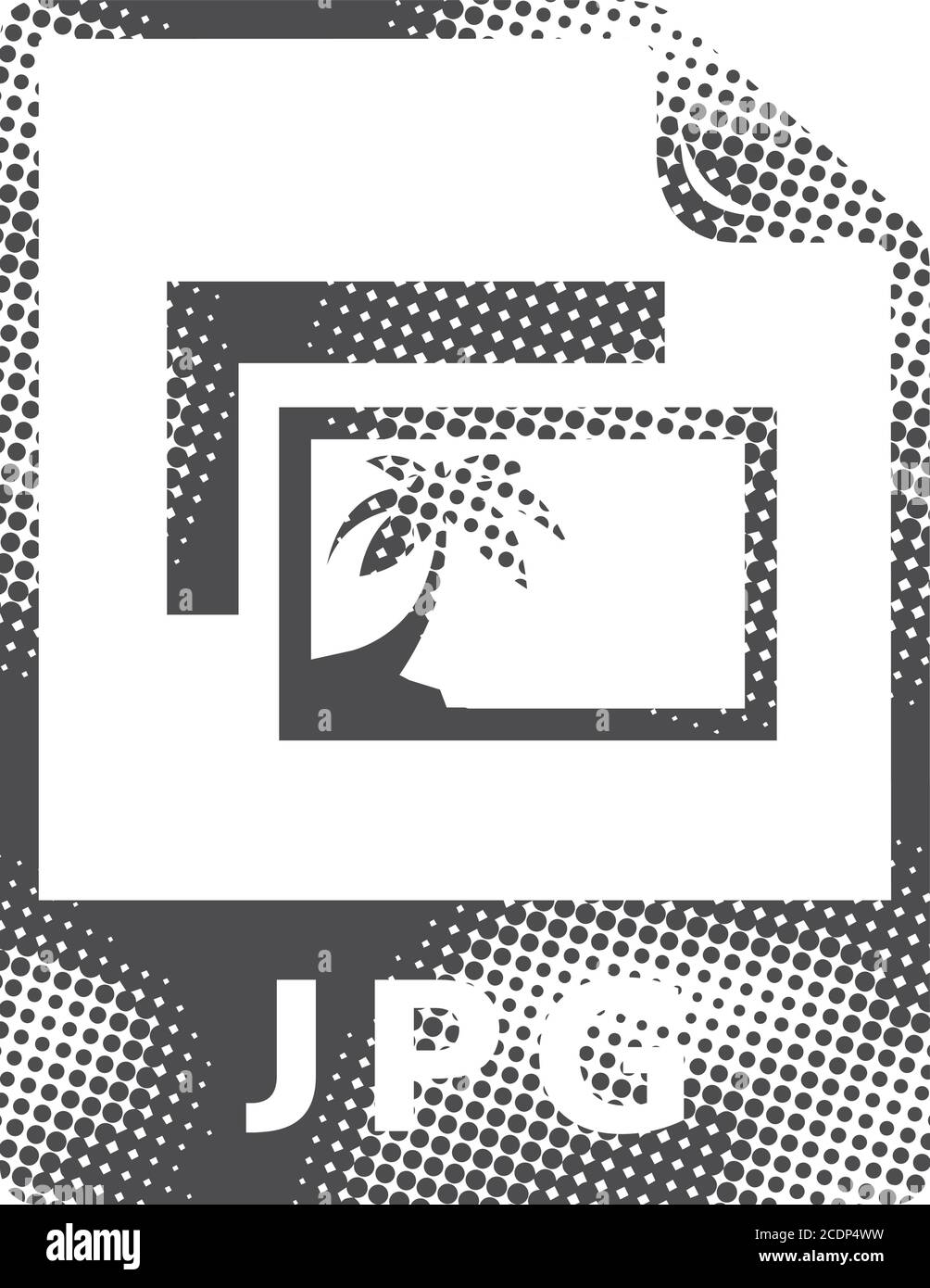 Picture file format icon in halftone style. Black and white monochrome vector illustration Stock ...