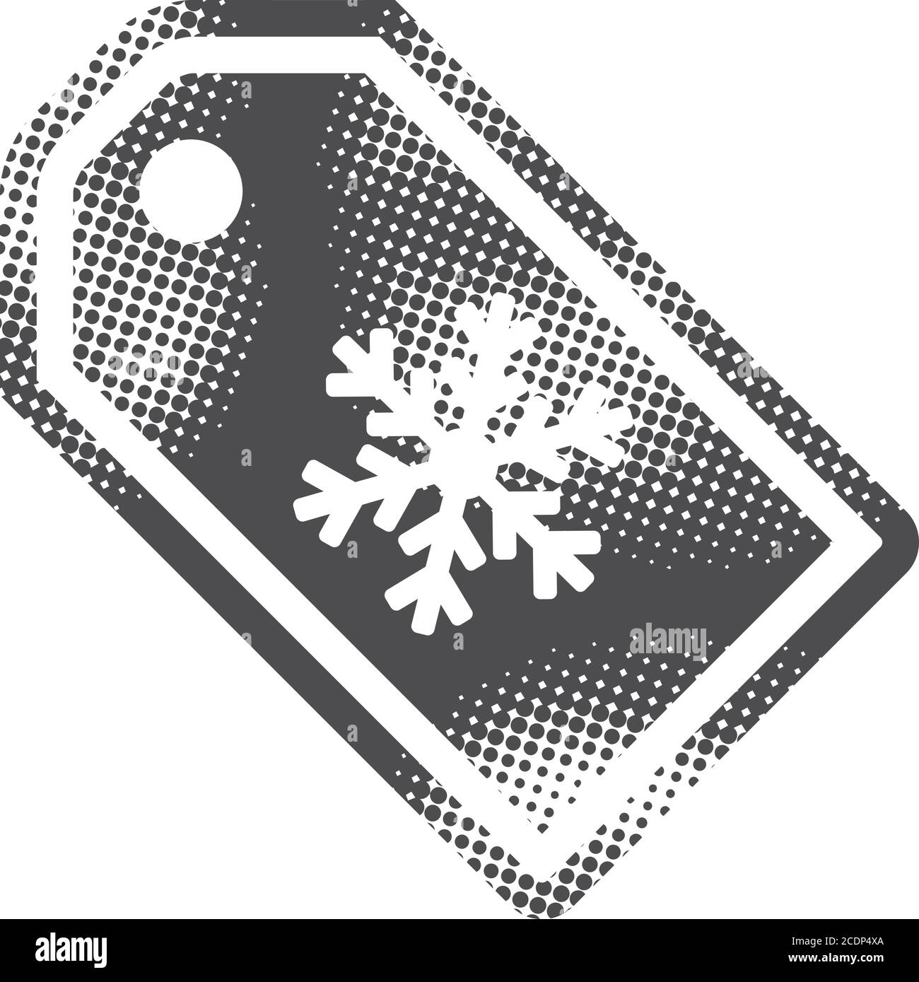 Winter Sale label icon in halftone style. Black and white monochrome ...
