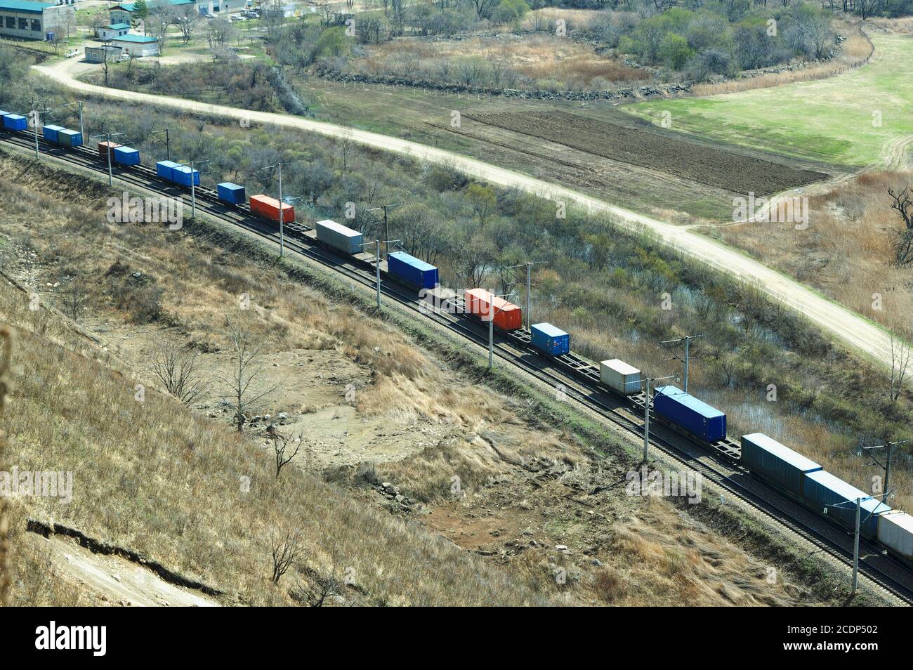 Freight train moving Stock Photo - Alamy