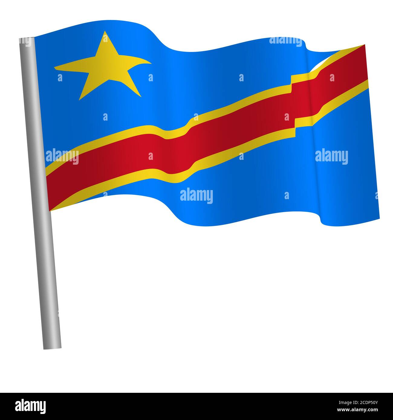congolese flag on a pole Stock Photo - Alamy