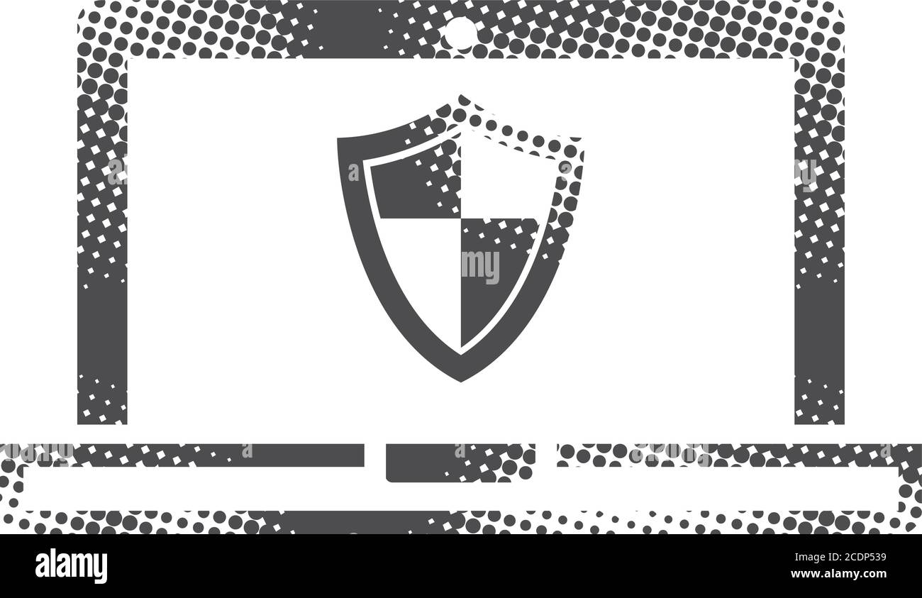 Laptops icon in halftone style. Black and white monochrome vector ...