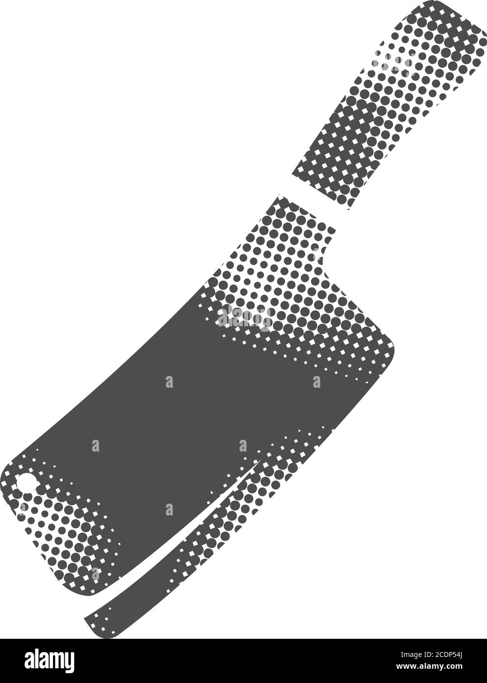 Butcher knife icon in halftone style. Black and white monochrome vector ...