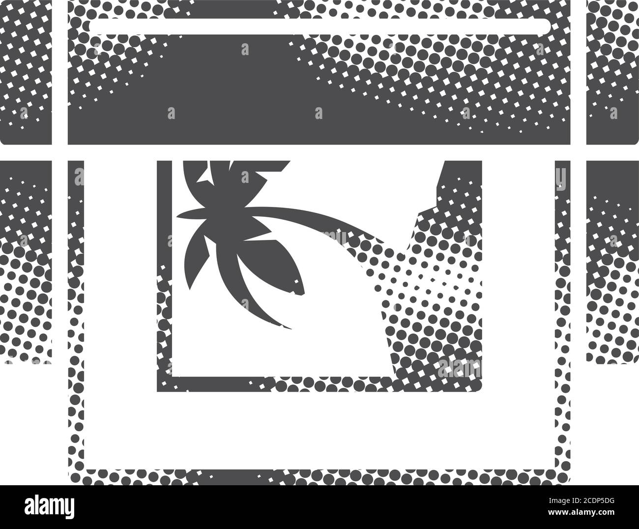 Printing proof icon in halftone style. Black and white monochrome ...