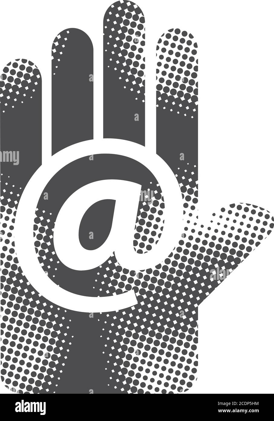 Get in touch icon in halftone style. Black and white monochrome vector ...