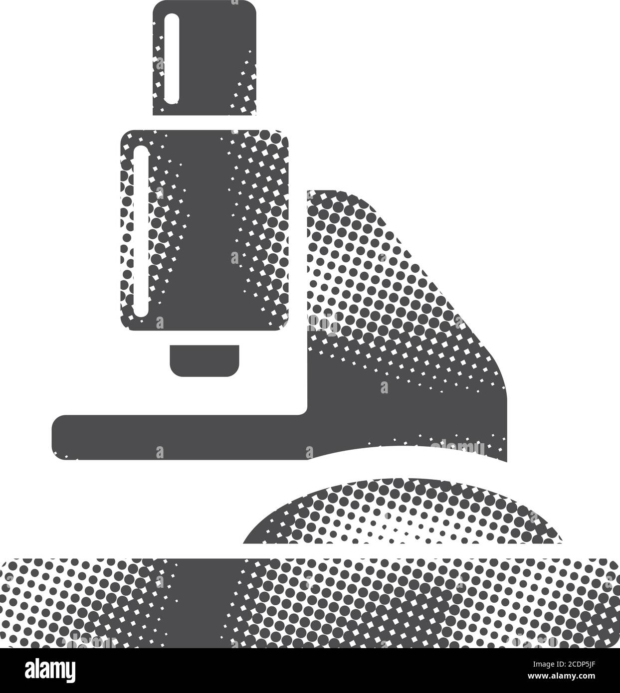 Microscope icon in halftone style. Black and white monochrome vector ...