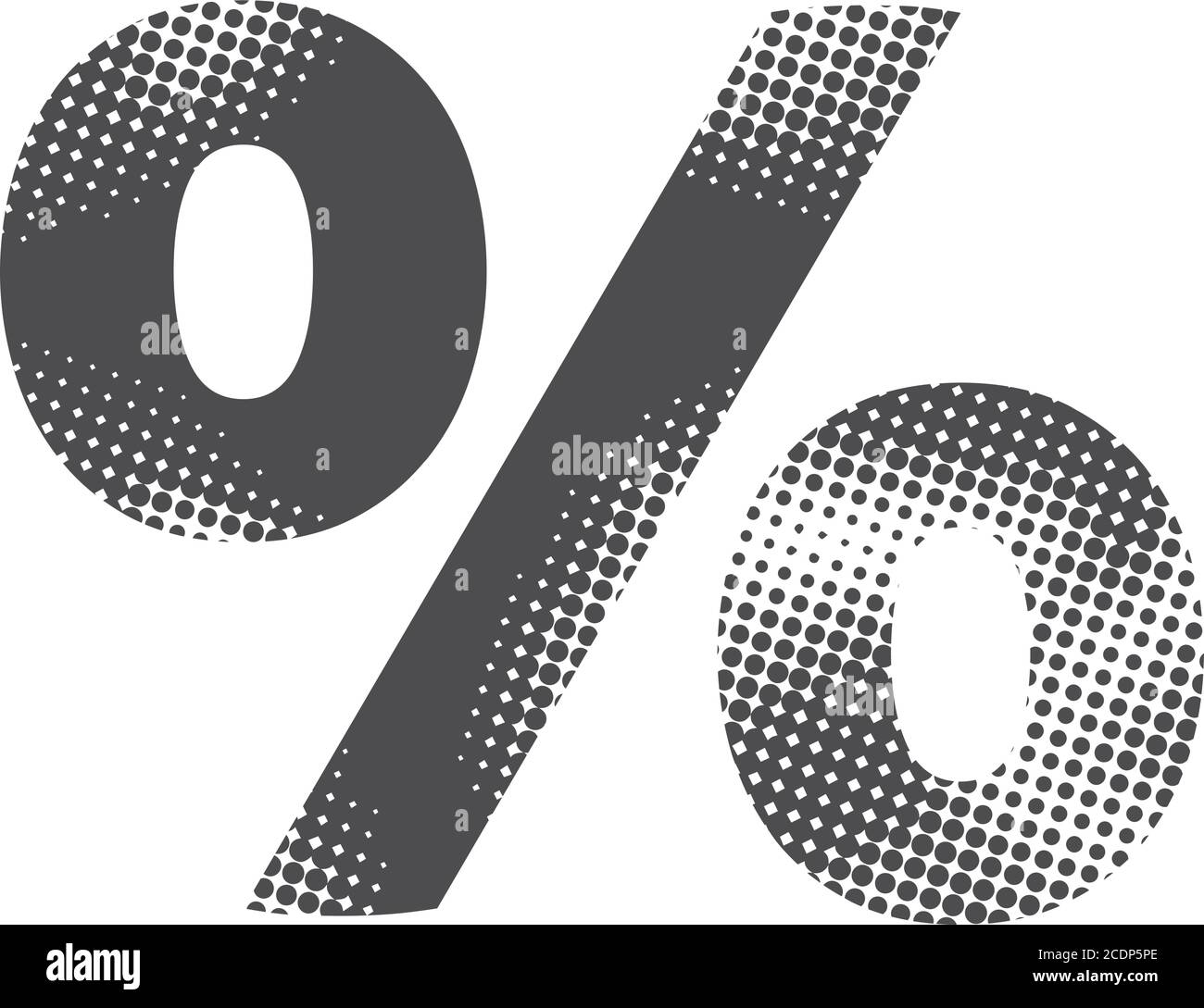 Percent symbol icon in halftone style. Black and white monochrome ...