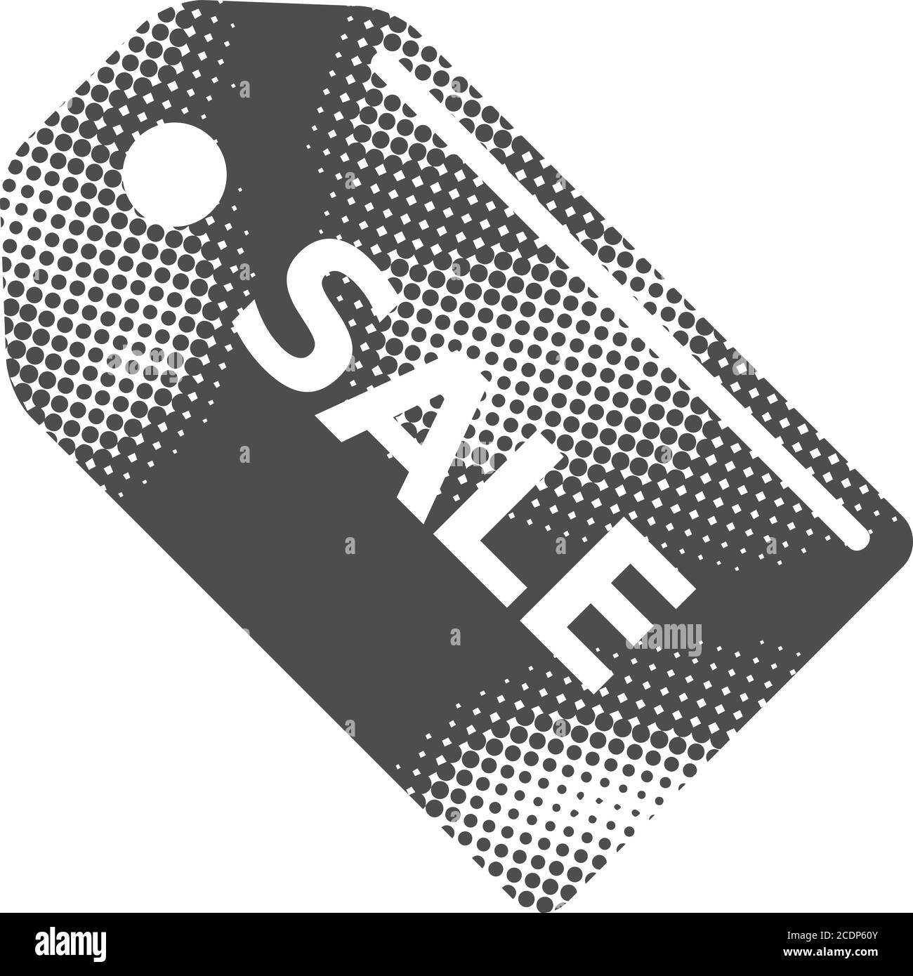 Sale sign icon in halftone style. Black and white monochrome vector ...