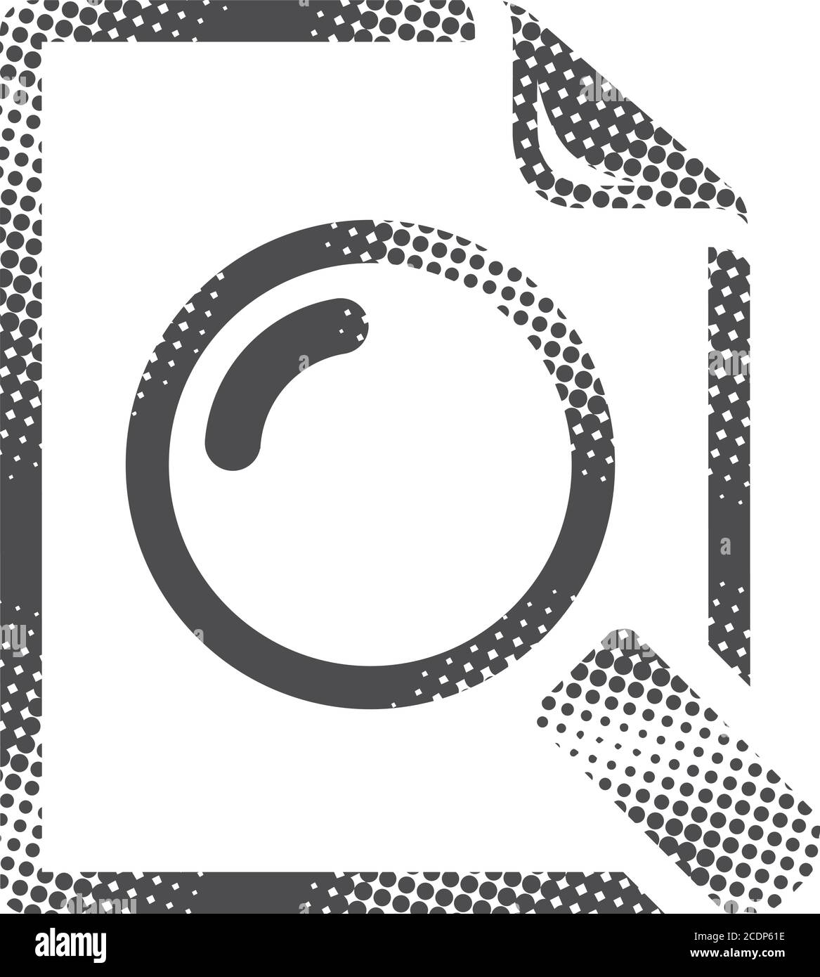 Magnifier icon in halftone style. Black and white monochrome vector ...