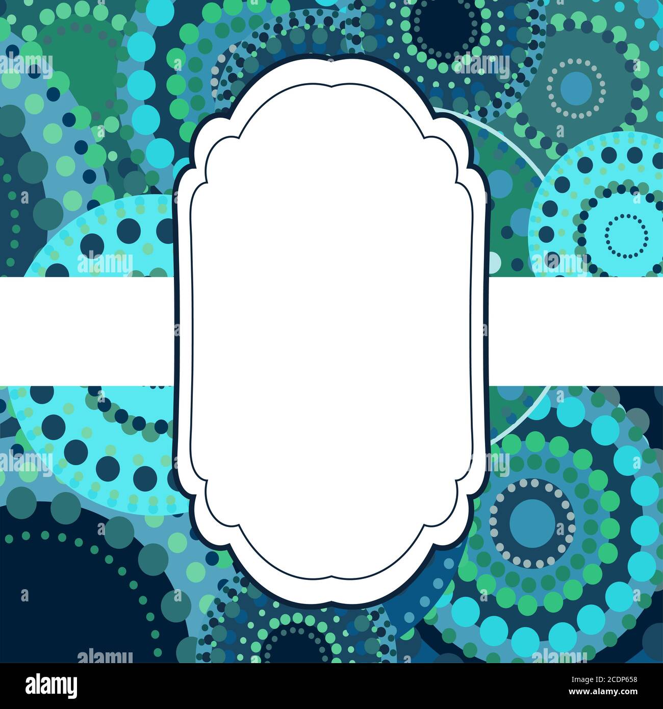 Patterned frame background invitation circular ornament blue Stock ...