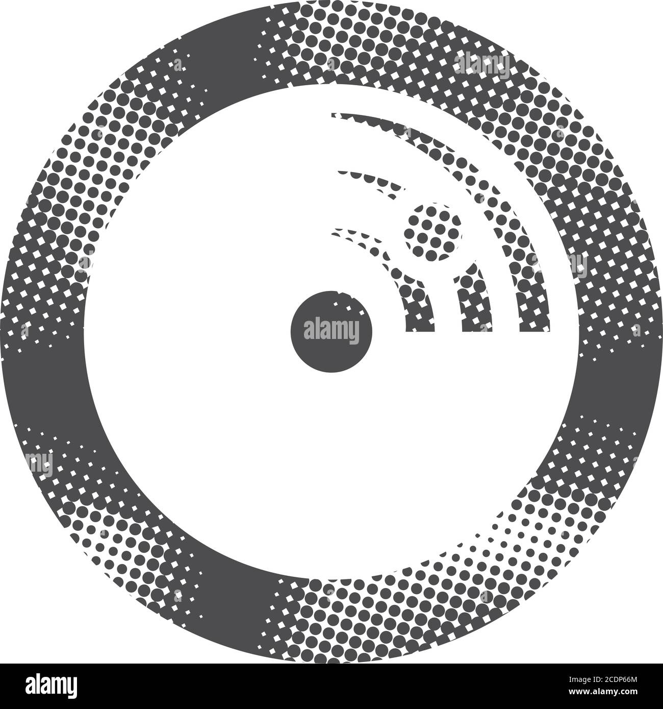 Radar icon in halftone style. Black and white monochrome vector ...