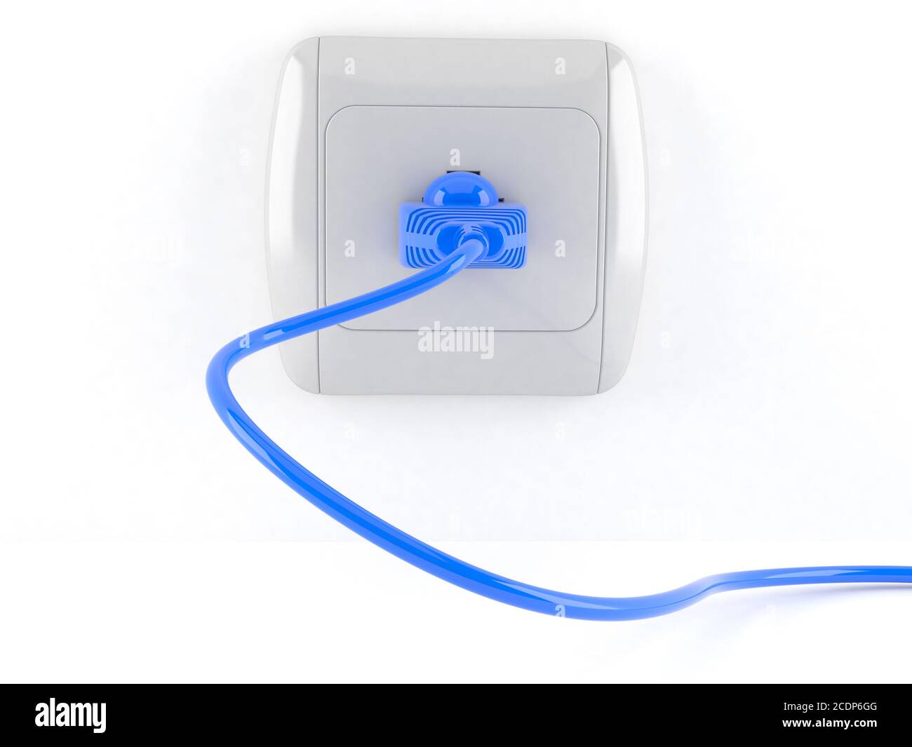 Internet cable with network outlet isolated on white background Stock ...