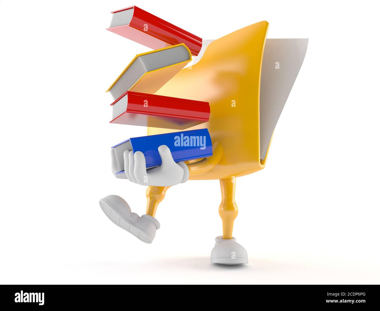 Folder character carrying books isolated on white background Stock ...