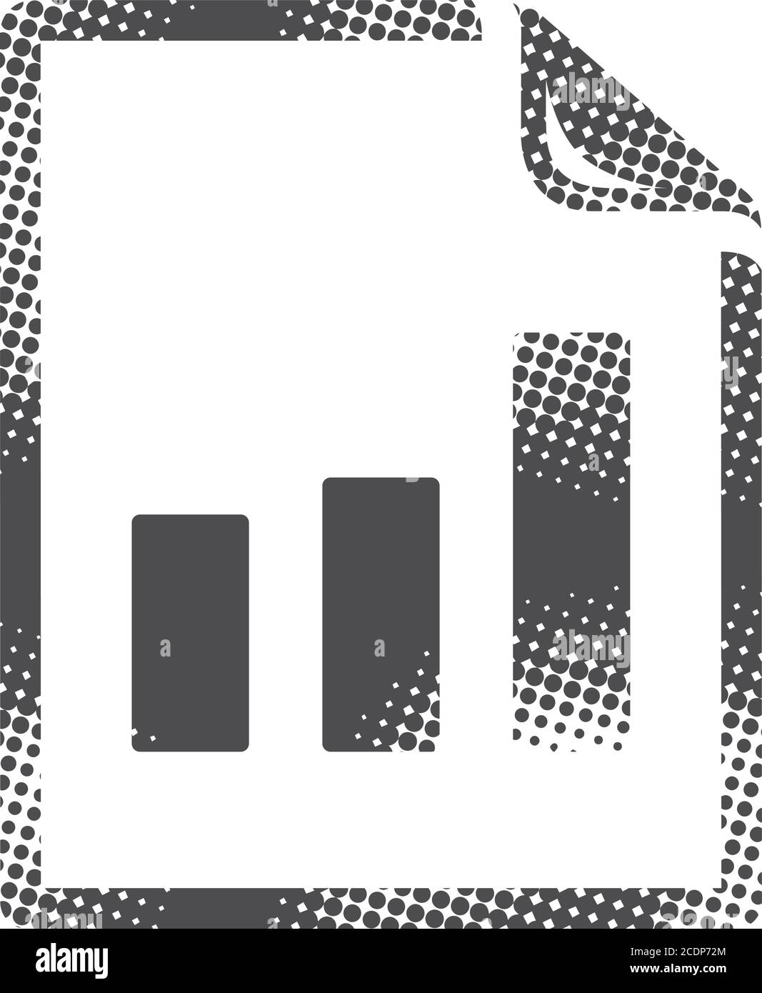 Bar chart icon in halftone style. Black and white monochrome vector ...