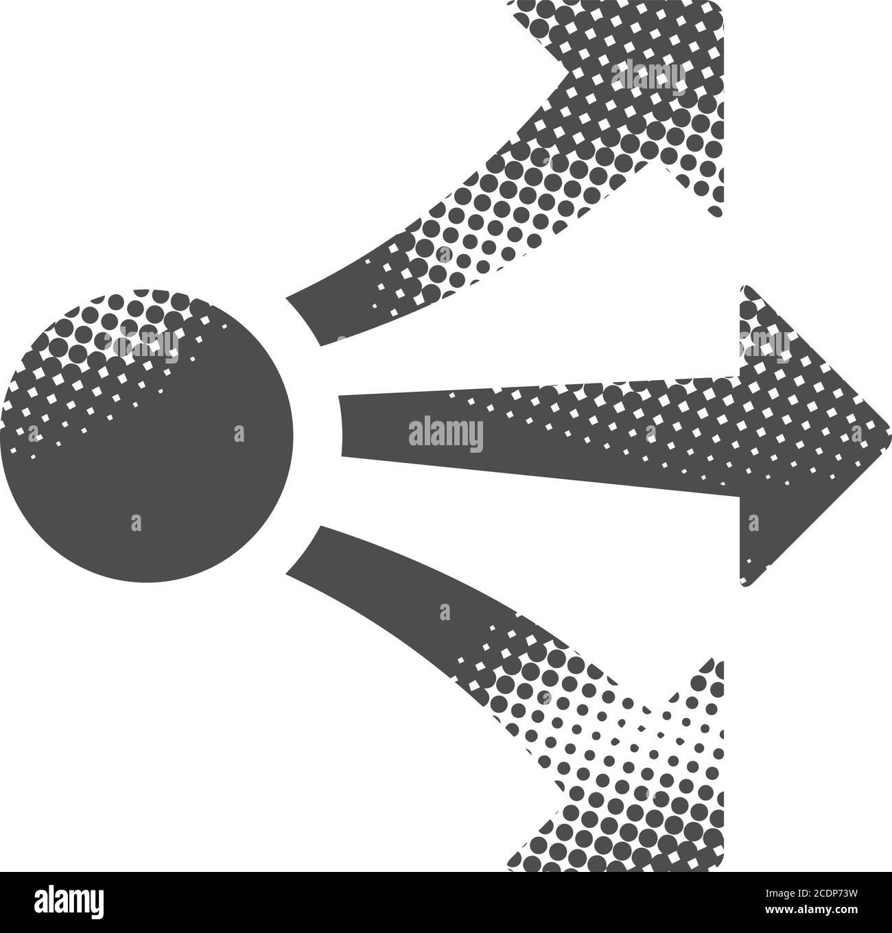 Propagate arrows icon in halftone style. Black and white monochrome ...