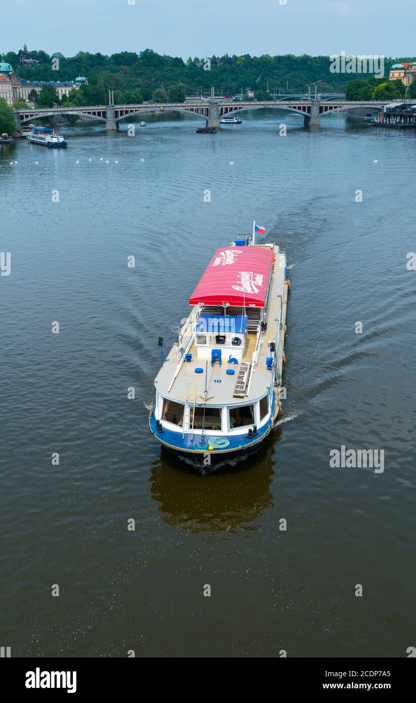 Legion Bridge from Charles Bridge, Prague, Czech Republic, Europe Stock ...