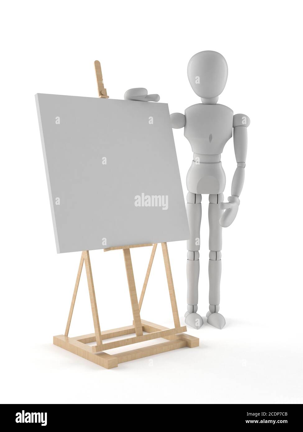 White dummy with easel isolated on white background Stock Photo - Alamy