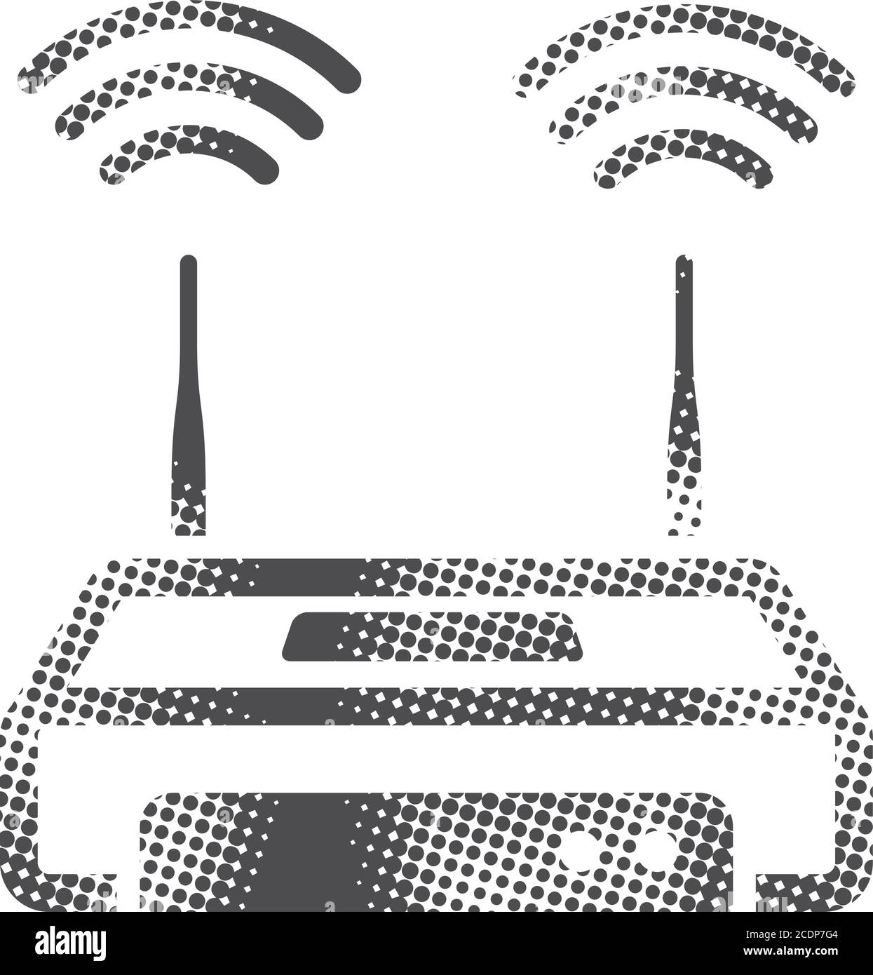 Internet router icon in halftone style. Black and white monochrome ...