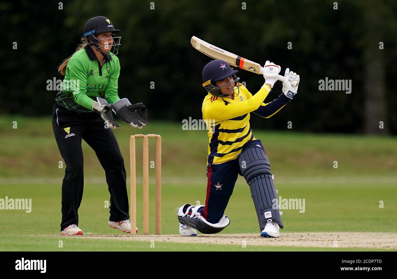 South East Star's Sophia Dunkley hits out during the Rachael Heyhoe ...