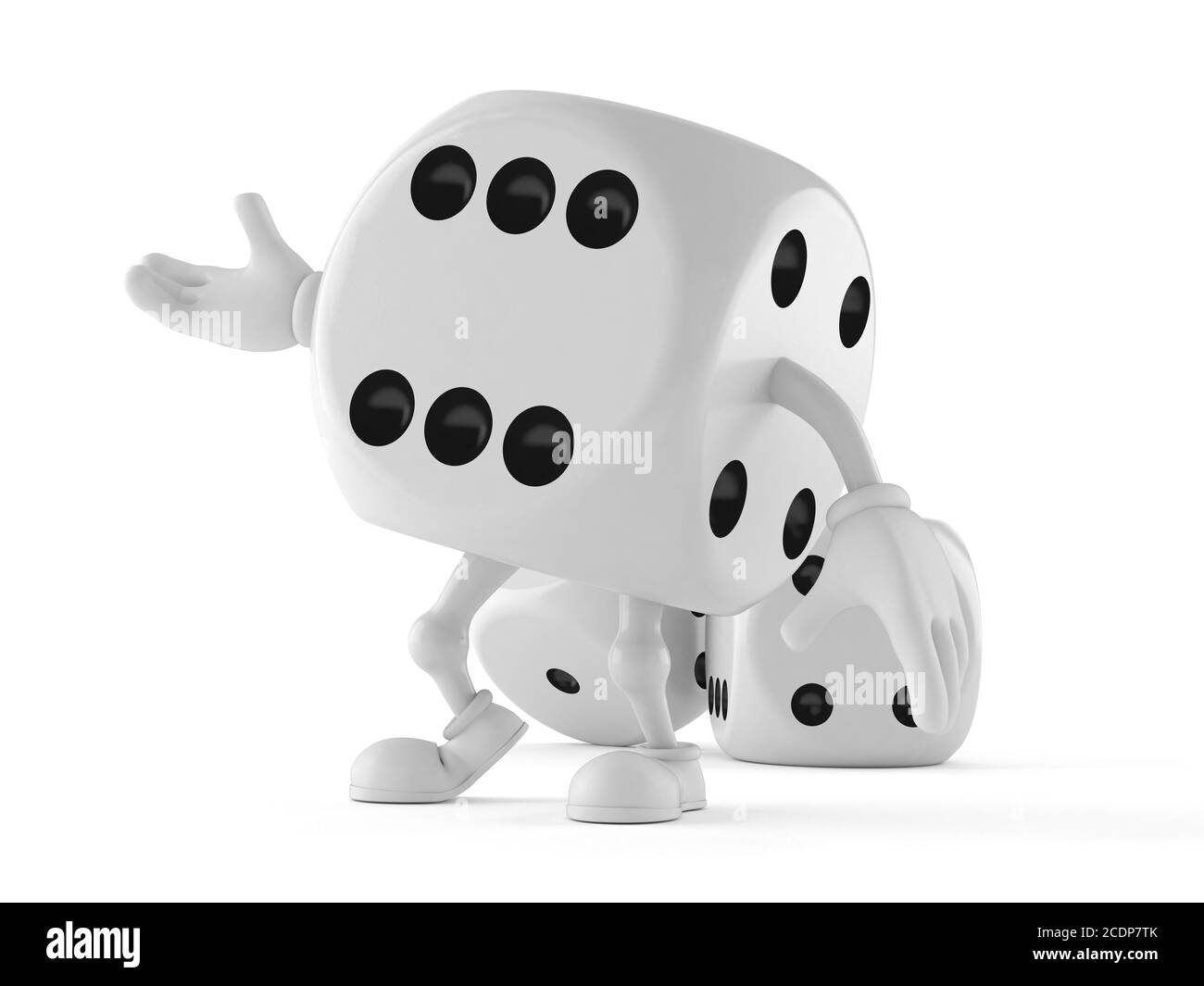 Dice character isolated on white background Stock Photo - Alamy