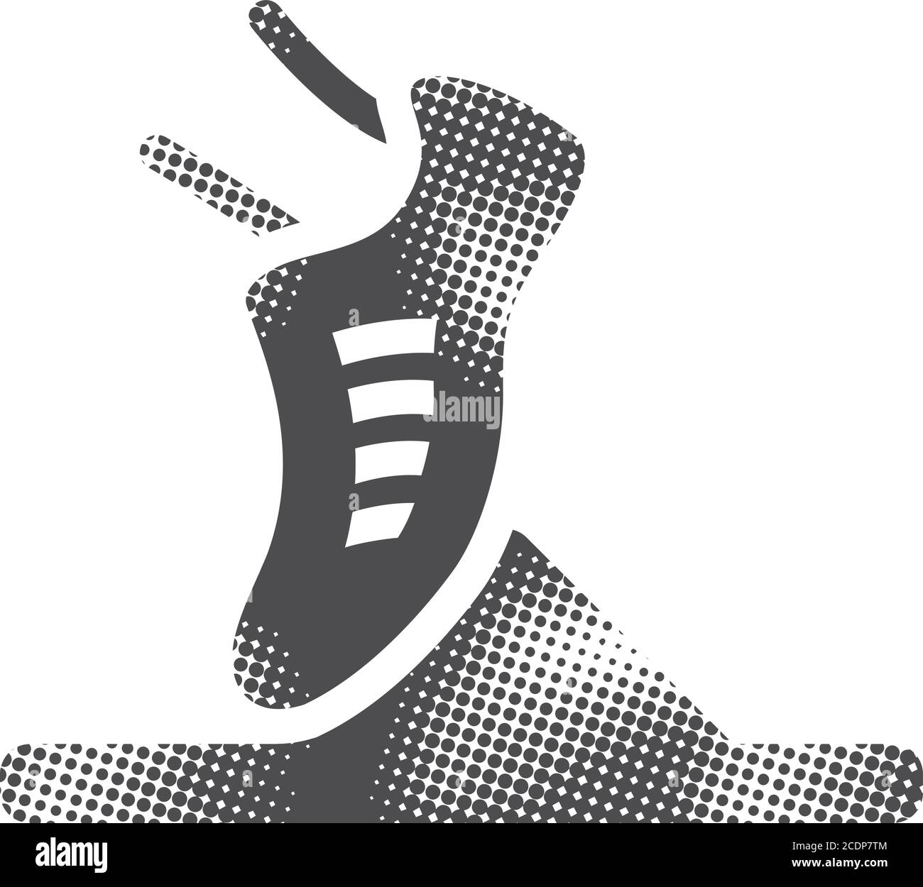 Starting block icon in halftone style. Black and white monochrome ...