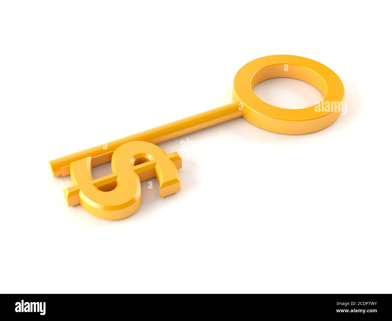 Dollar golden key isolated on white background Stock Photo - Alamy
