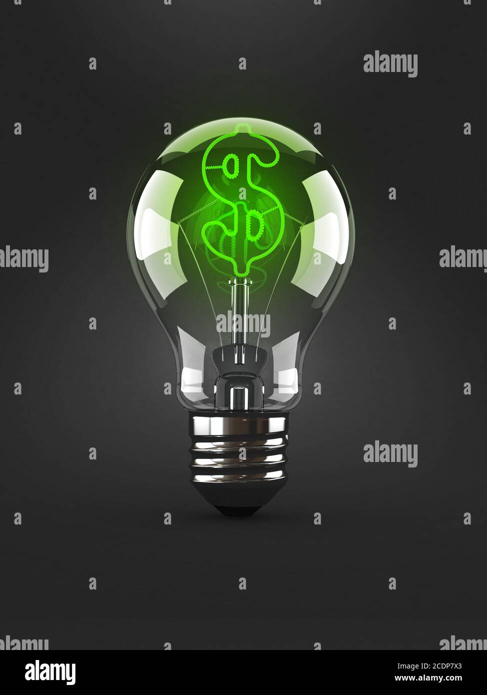 Light bulb with dollar symbol isolated on gray background Stock Photo ...