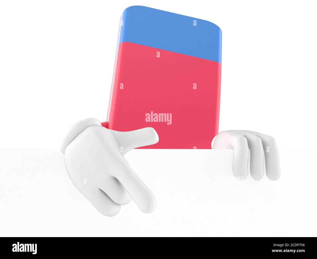 School rubber character isolated on white background Stock Photo - Alamy