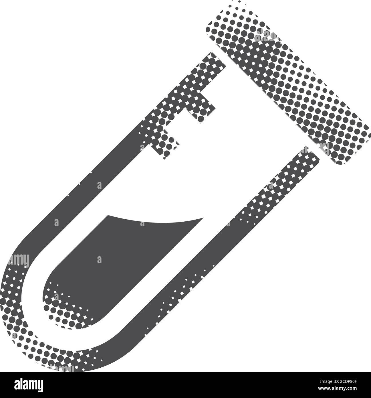Test tube icon in halftone style. Black and white monochrome vector ...