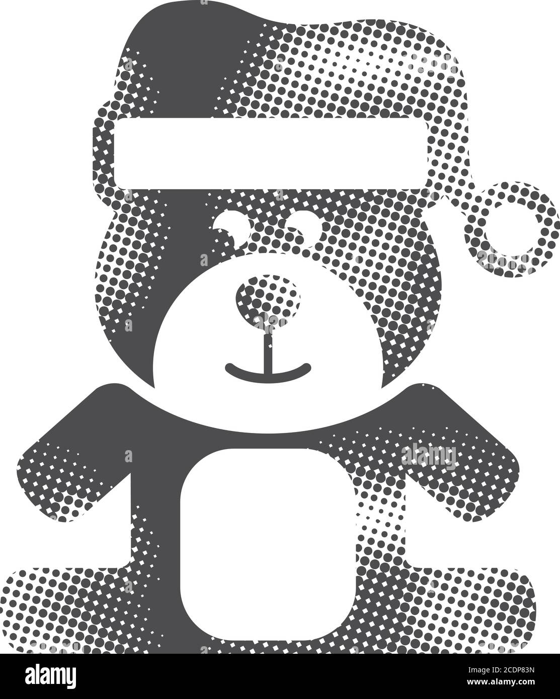 Teddy holding heart shape icon in halftone style. Black and white ...