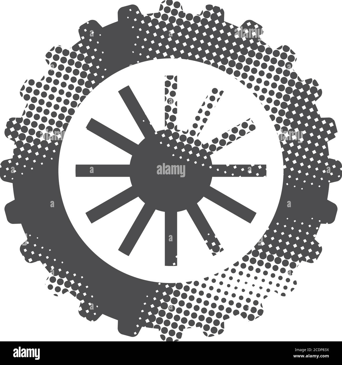 Motorcycle tire icon in halftone style. Black and white monochrome ...